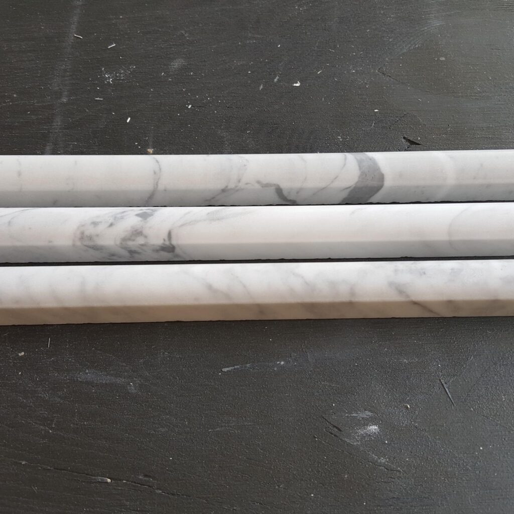 Carrara White Pencil 1/2x12 Polished Marble Trim - Stonex Tile