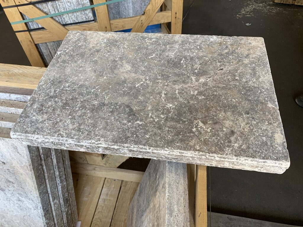 Silver Travertine 16x24 Modern Eased Edge Pool Coping - Stonex Tile