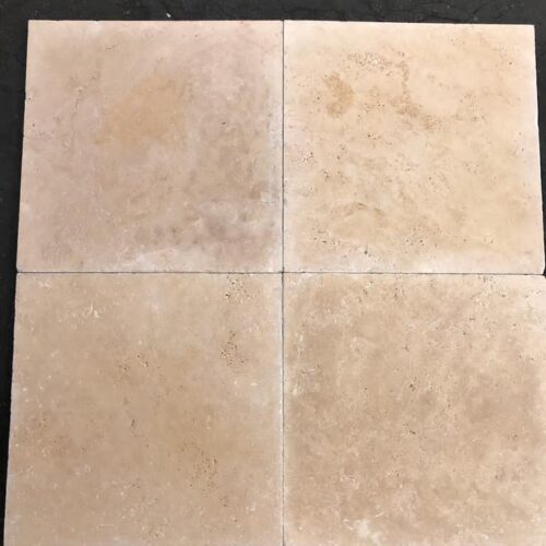 Ivory Travertine 24x24 Tumbled Paver - Stonex Tile