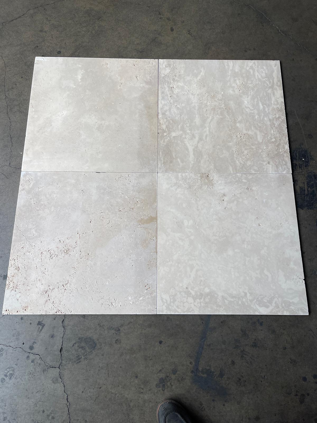 Ivory Travertine 24x24 Tumbled Tile - Stonex Tile