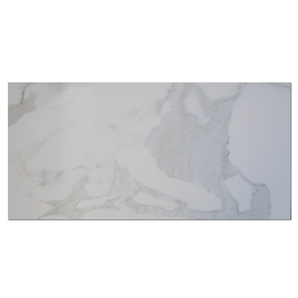 Calacatta 12x24 White Satin Porcelain Tile - Stonex Tile