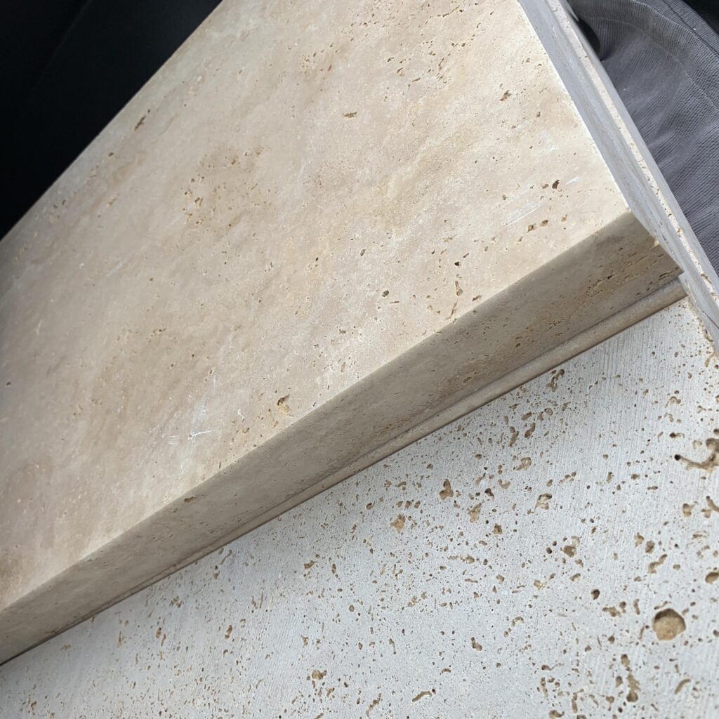 Ivory Travertine 16x24 Modern Eased Edge Pool Coping - Stonex Tile