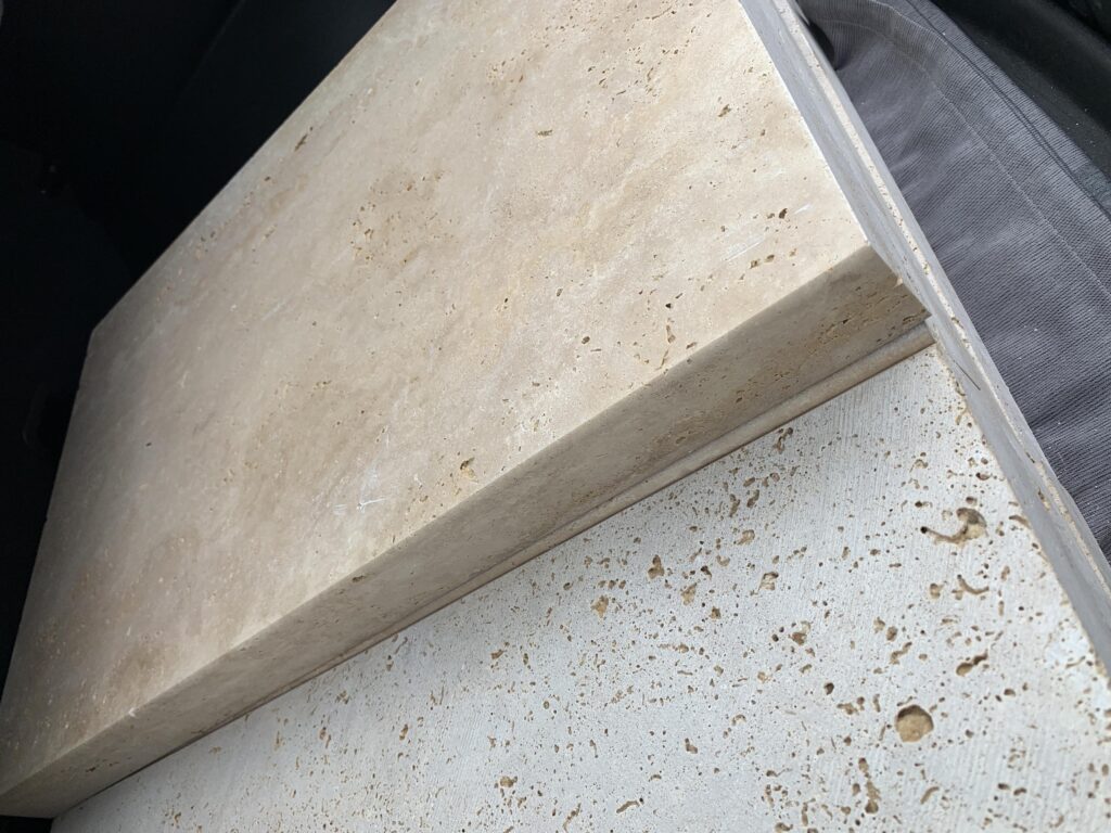 Ivory Travertine 16x24 Modern Eased Edge Pool Coping - Stonex Tile
