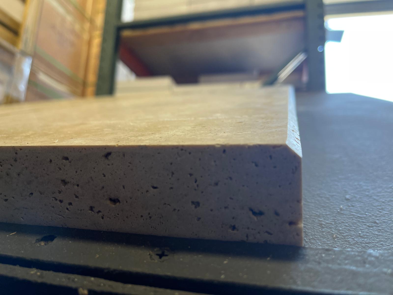 Ivory Travertine 12X24 Modern Eased Edge Pool Coping - Stonex Tile