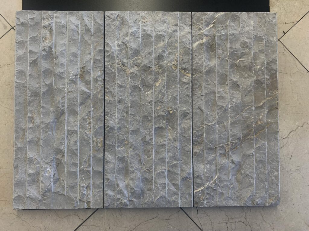 Bardiglio Gray Marble 8x18 Split-Face Raked Veneer - Stonex Tile