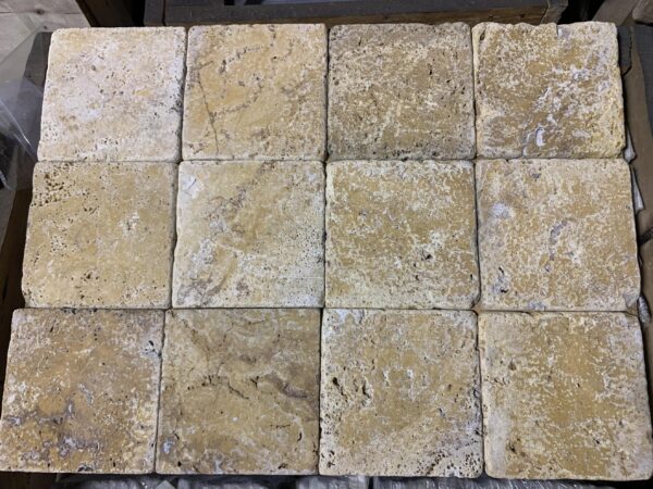 Golden Sienna 6x6 Square Tumbled Travertine Tile - Stonex Tile