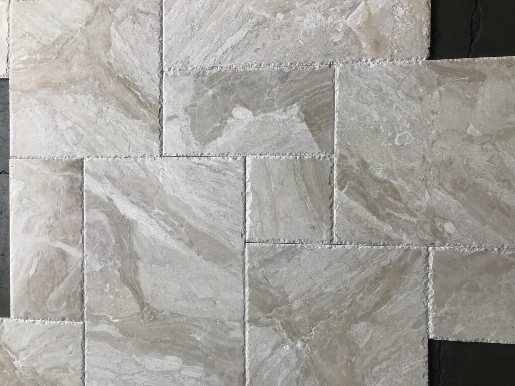 Breccia Bianco Pattern Brushed/Chiseled Marble Tile - Stonex Tile