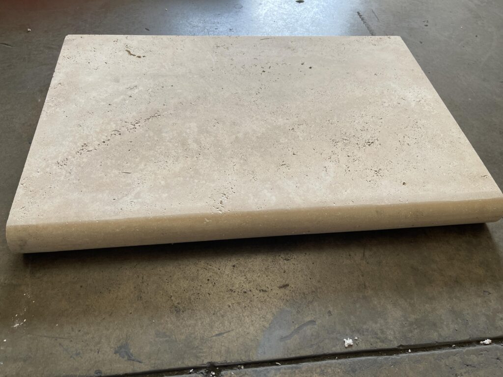 Ivory 16x24 Bullnose Travertine Pool Coping - Stonex Tile