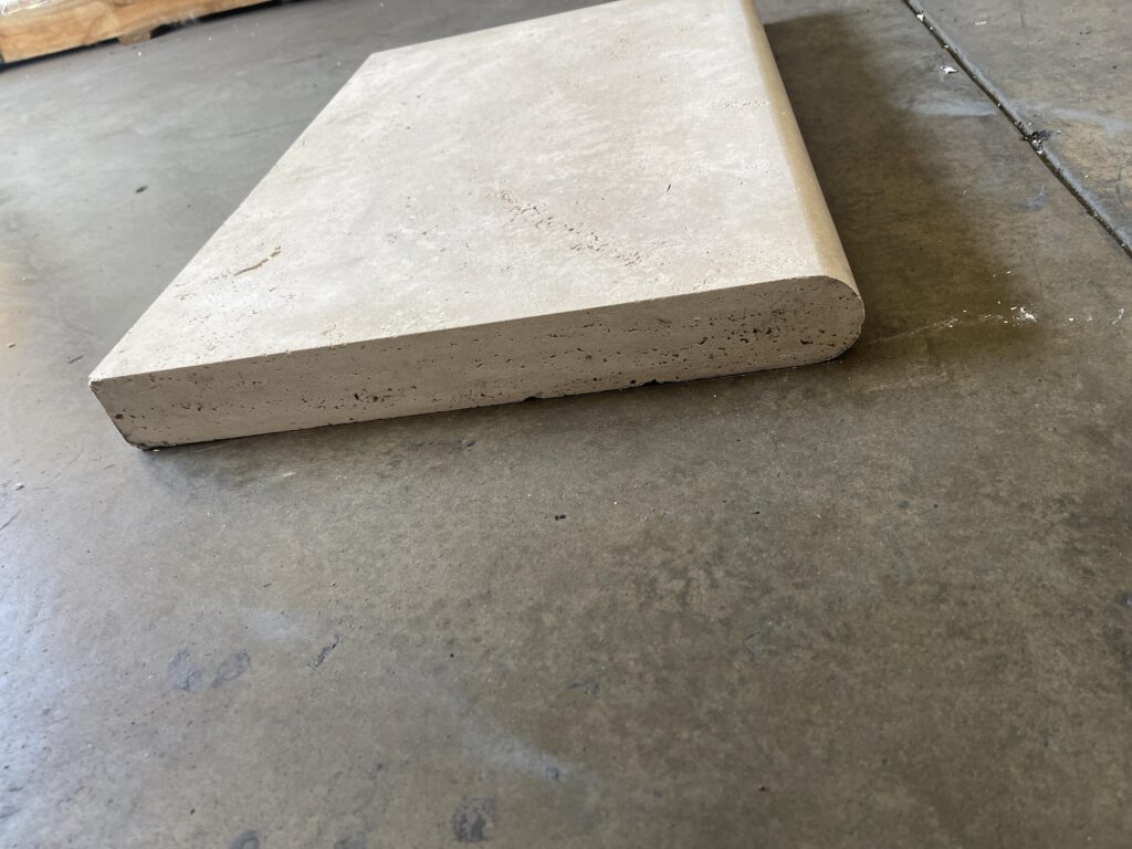Ivory 16x24 Bullnose Travertine Pool Coping - Stonex Tile