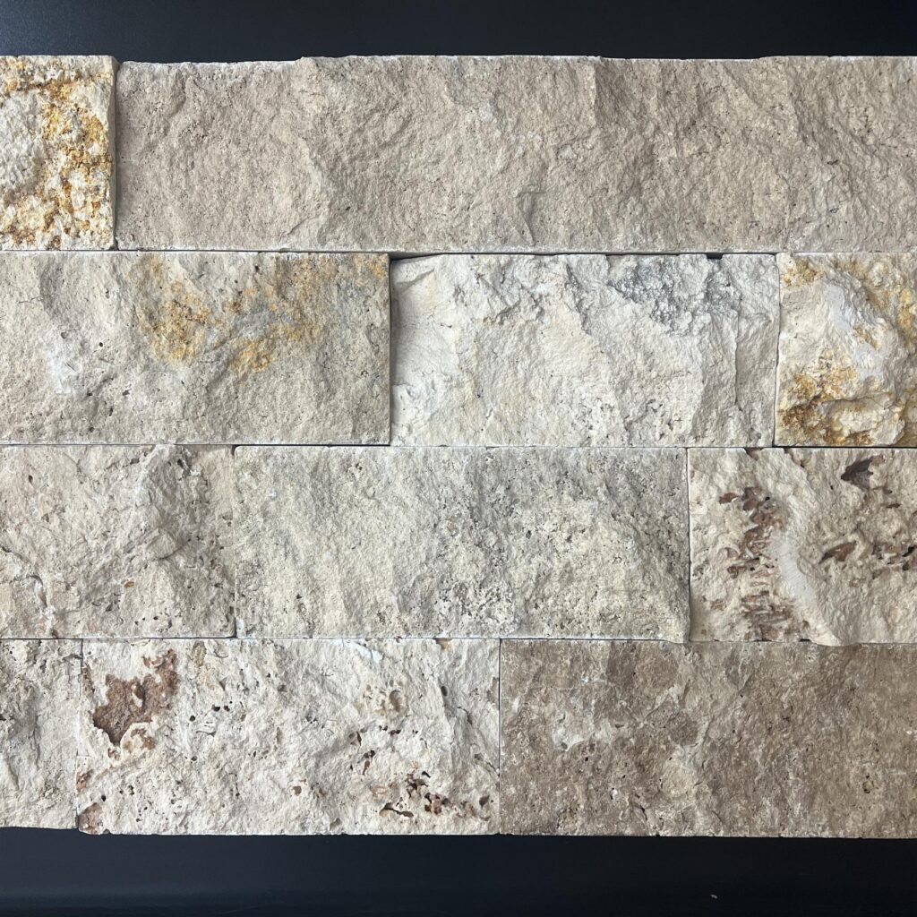 Ivory 4xRandom Split-Face Travertine Veneer - Stonex Tile