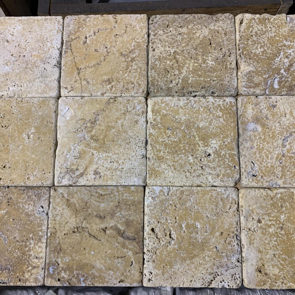 Golden Sienna Tumbled 6x6 Travertine Tile - Stonex Tile