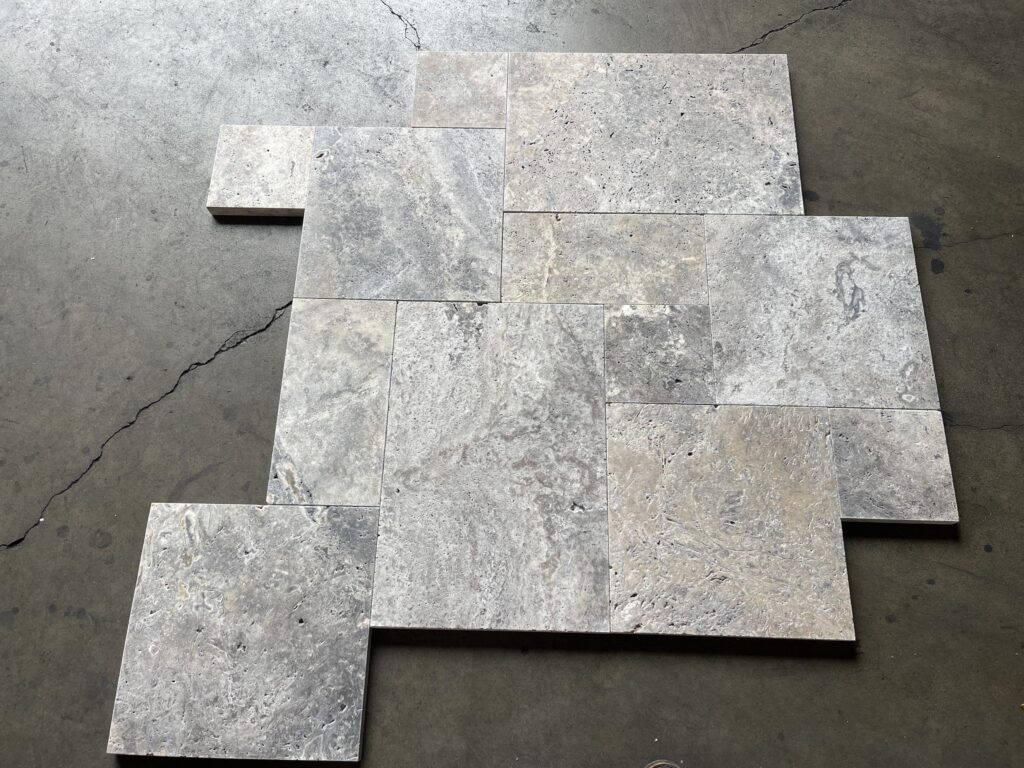 Silver Versailles Pavers Tumbled Pattern Travertine Paver - Stonex Tile