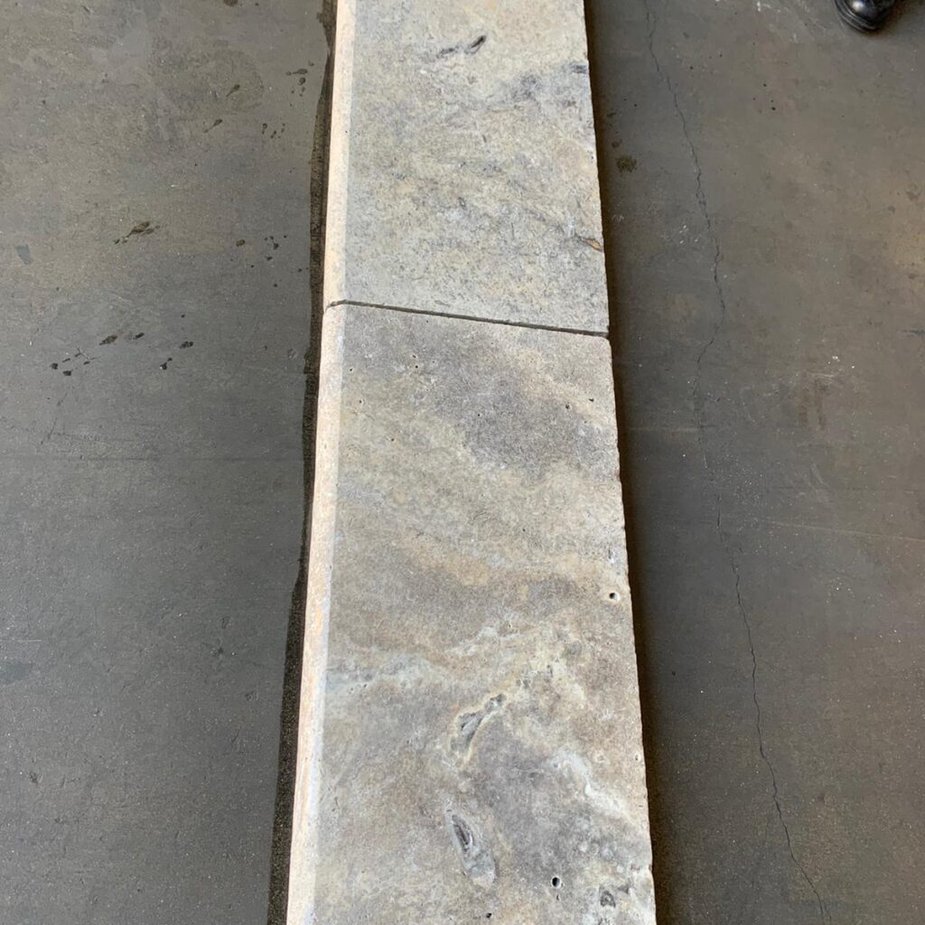 Silver 12x24 Travertine Pool Coping - Stonex Tile