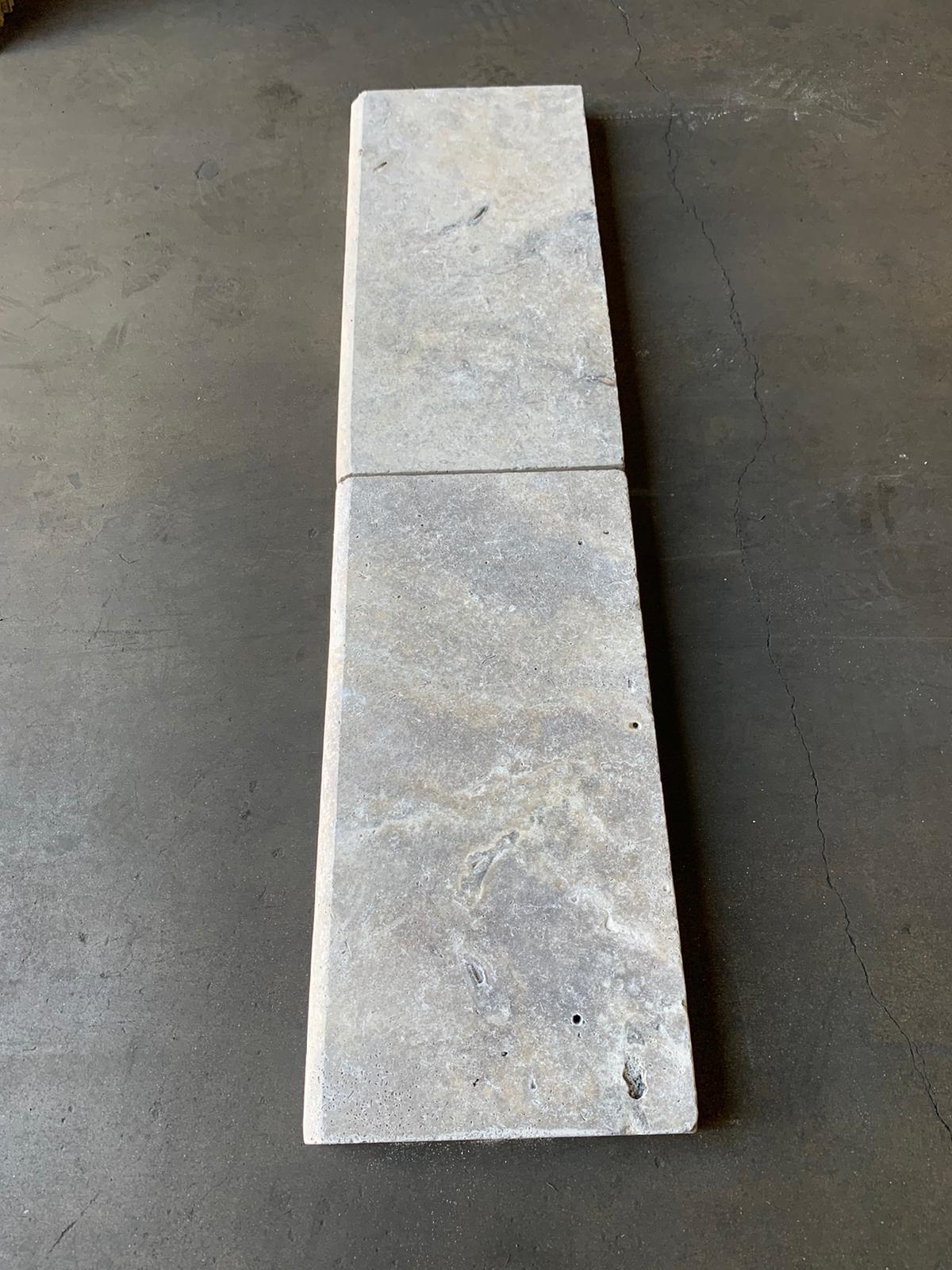 Silver 12x24 Travertine Pool Coping - Stonex Tile