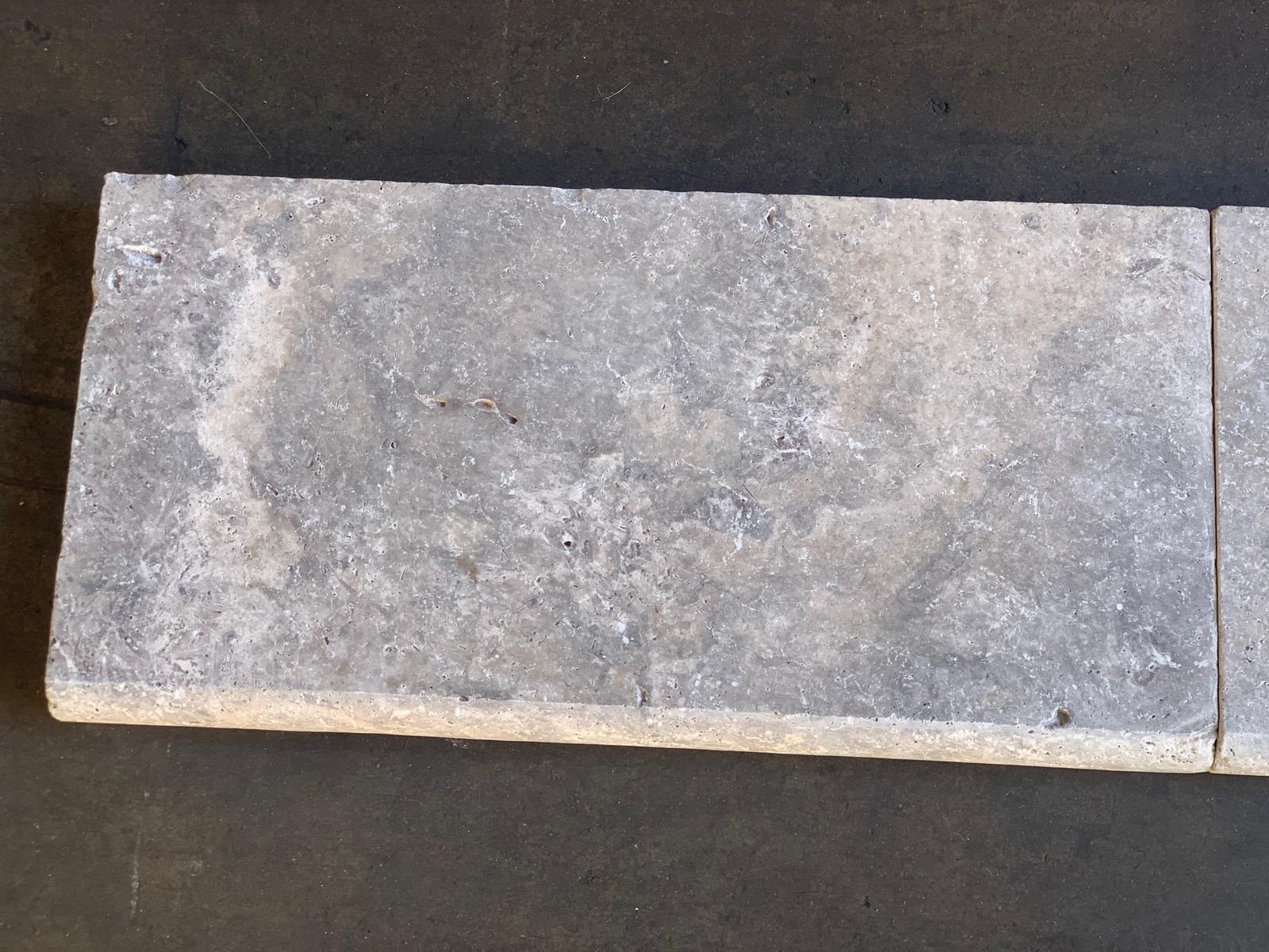 Silver 12x24 Travertine Pool Coping - Stonex Tile