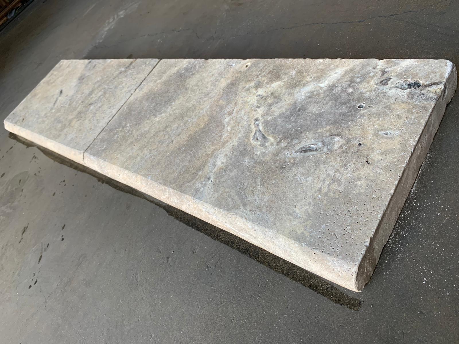 Silver 12x24 Travertine Pool Coping - Stonex Tile