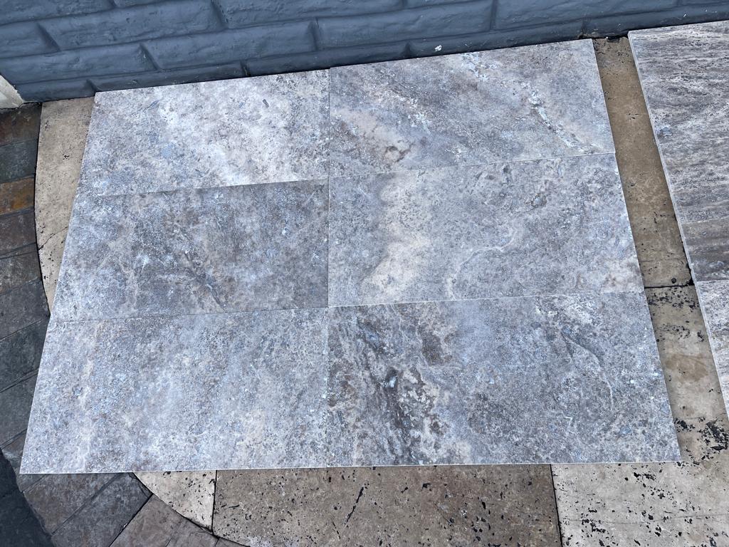 Silver Filled & Honed 12x24 Travertine Tile - Stonex Tile