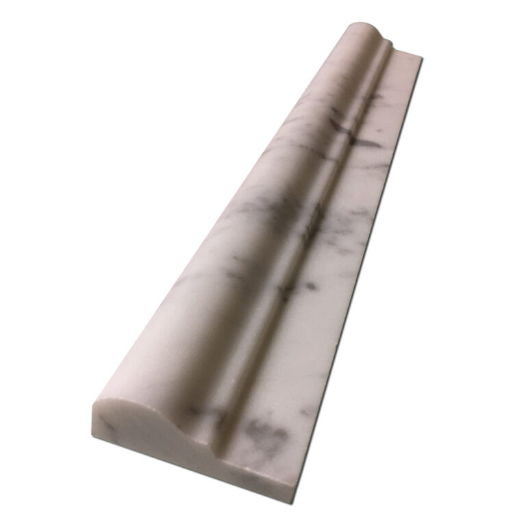 Carrara White 2x12 Ogee-1 Chair Rail Polished Marble Trim - Stonex Tile