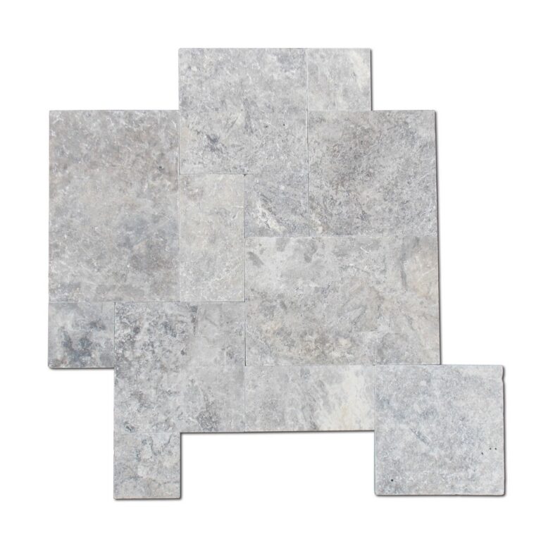 Silver Versailles Pavers Tumbled Pattern Travertine Paver - Stonex Tile