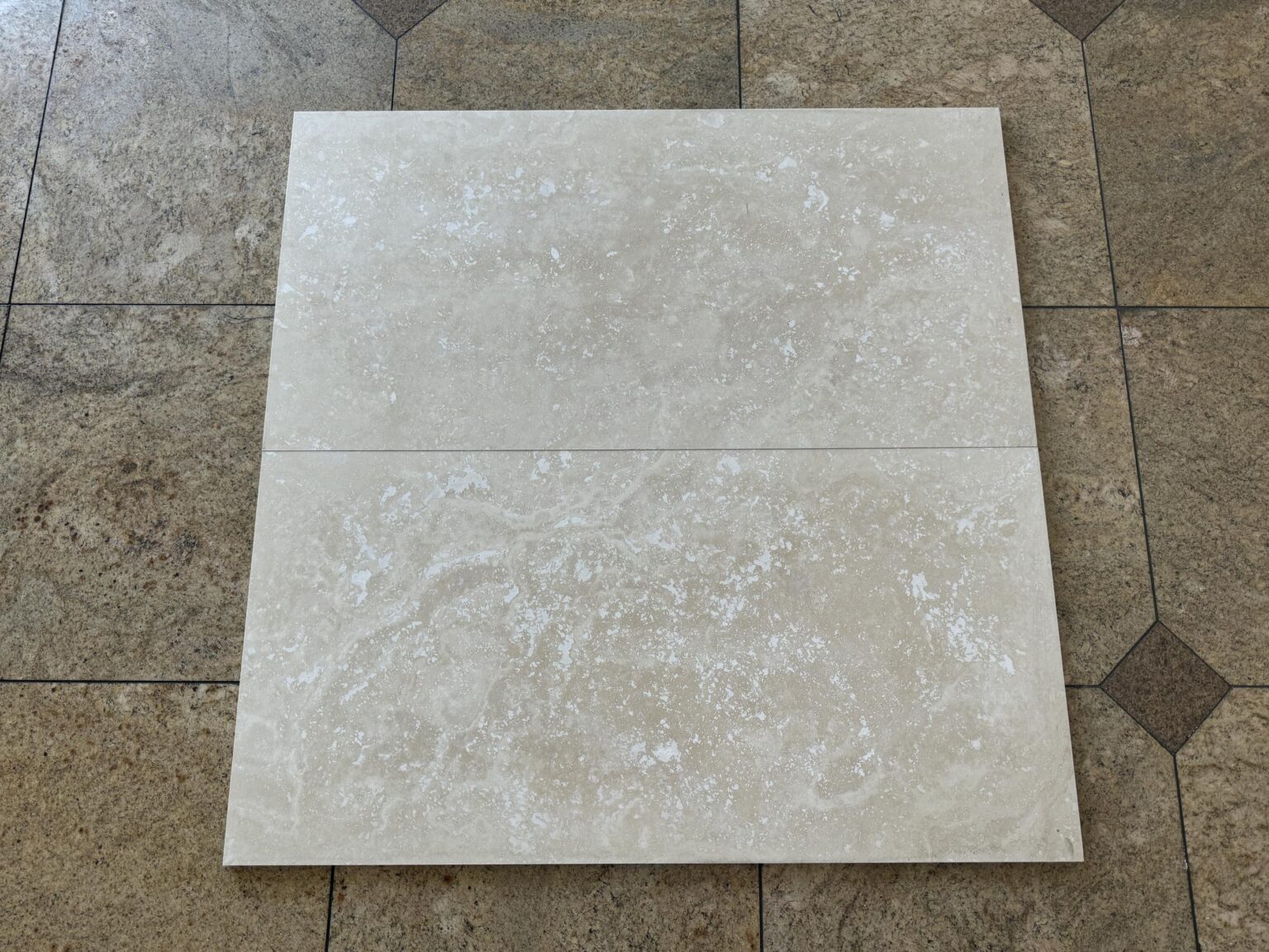Ivory Cross-Cut 18x36 Honed Travertine Tile - Stonex Tile