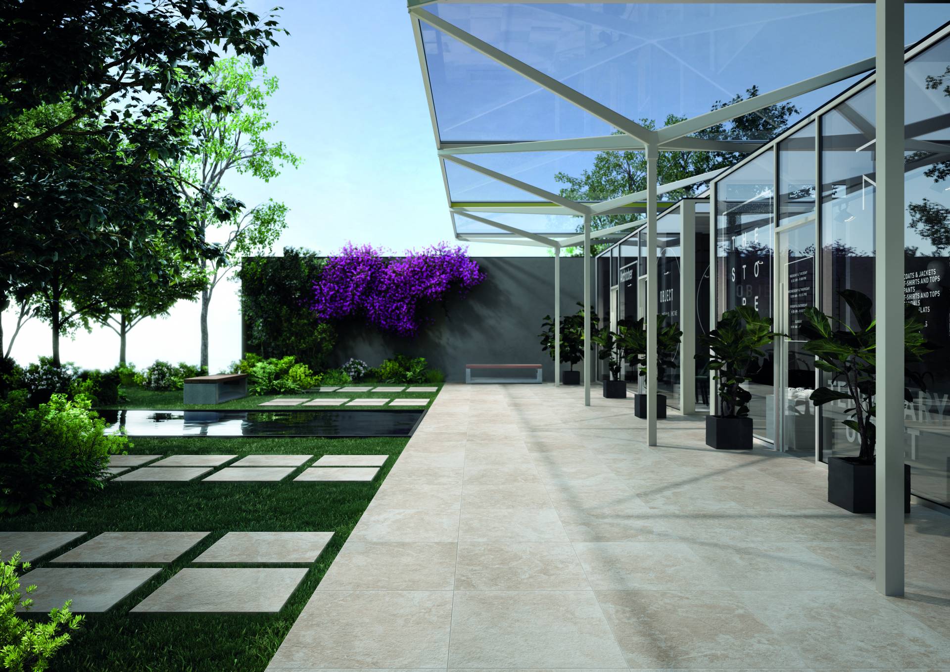 Cream 24x24 Beige Square Natural Porcelain Paver - Stonex Tile