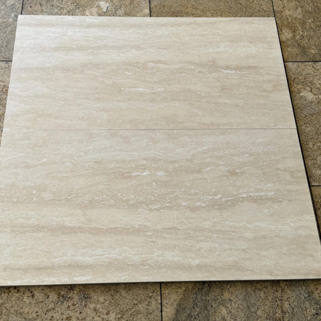 Ivory Vein-Cut 18x36 Honed Travertine Tile - Stonex Tile