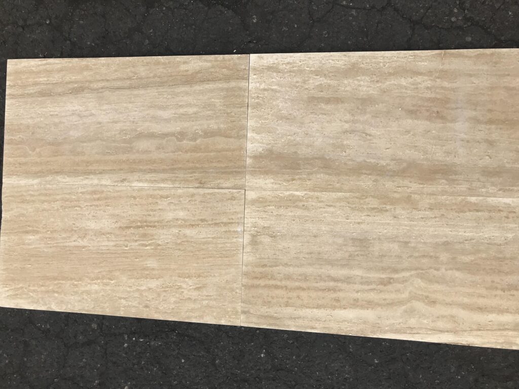 Ivory Vein-Cut Filled And Honed 12x24 and Travertine Tile - Stonex Tile