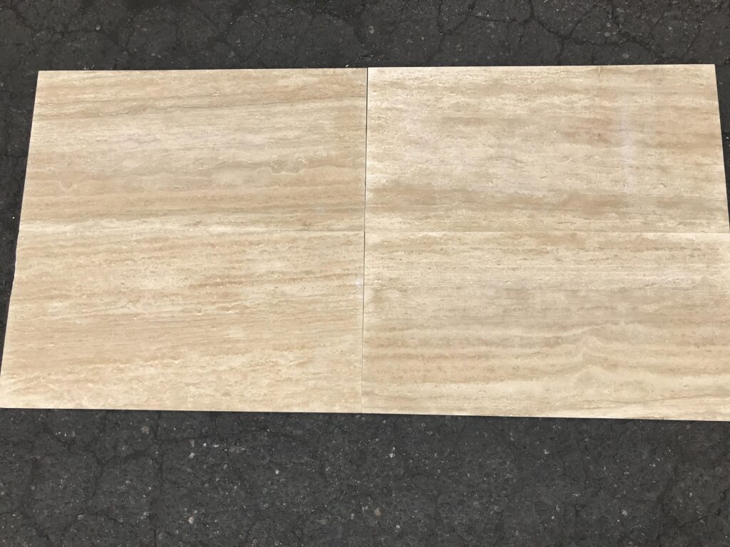 Ivory Vein-Cut Filled And Honed 12x24 and Travertine Tile - Stonex Tile