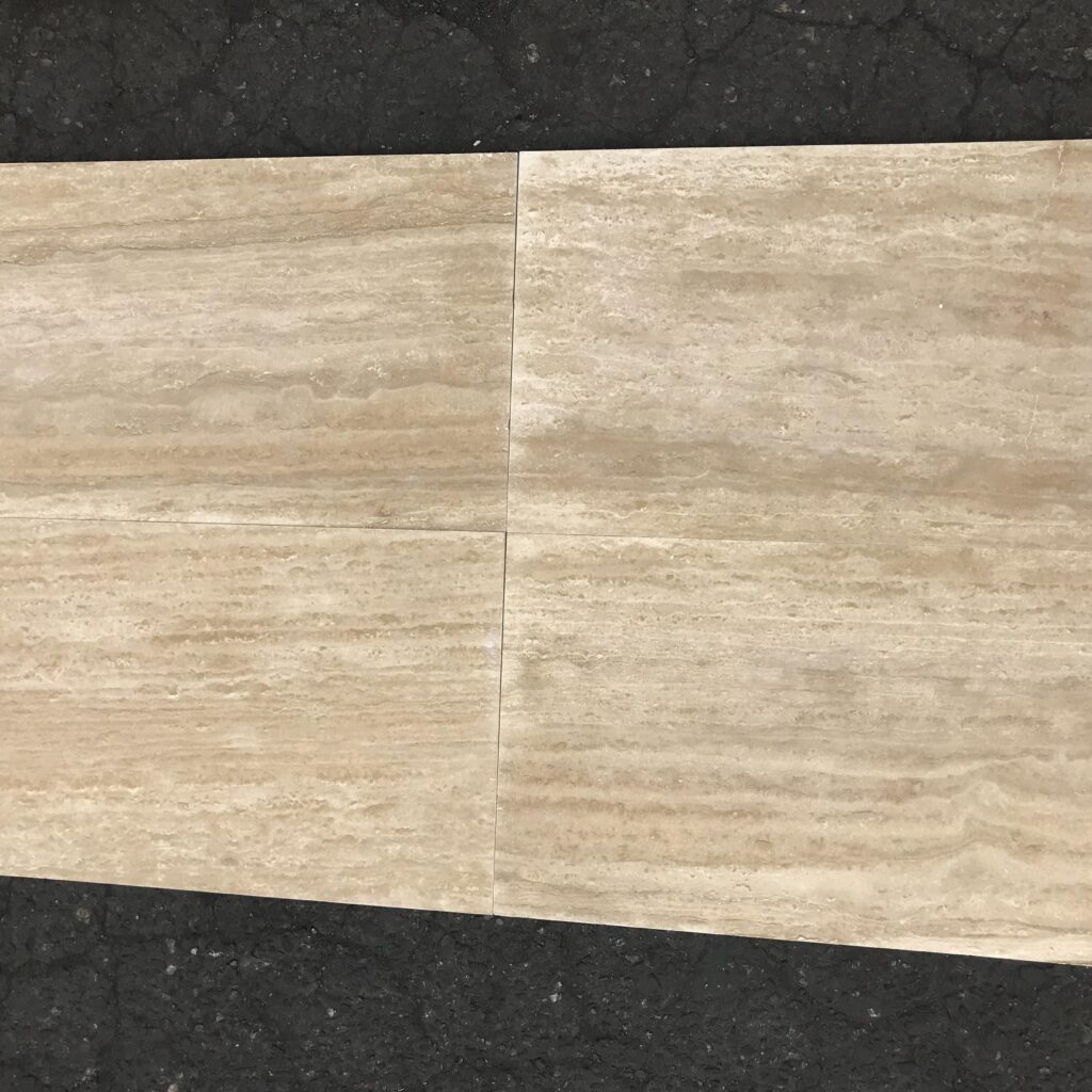 Ivory Vein-Cut Filled And Honed 12x24 and Travertine Tile - Stonex Tile