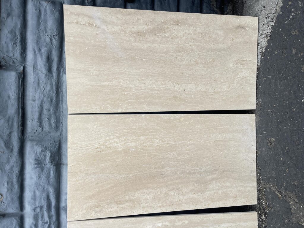 Ivory Vein-Cut Filled And Honed 12x24 and Travertine Tile - Stonex Tile