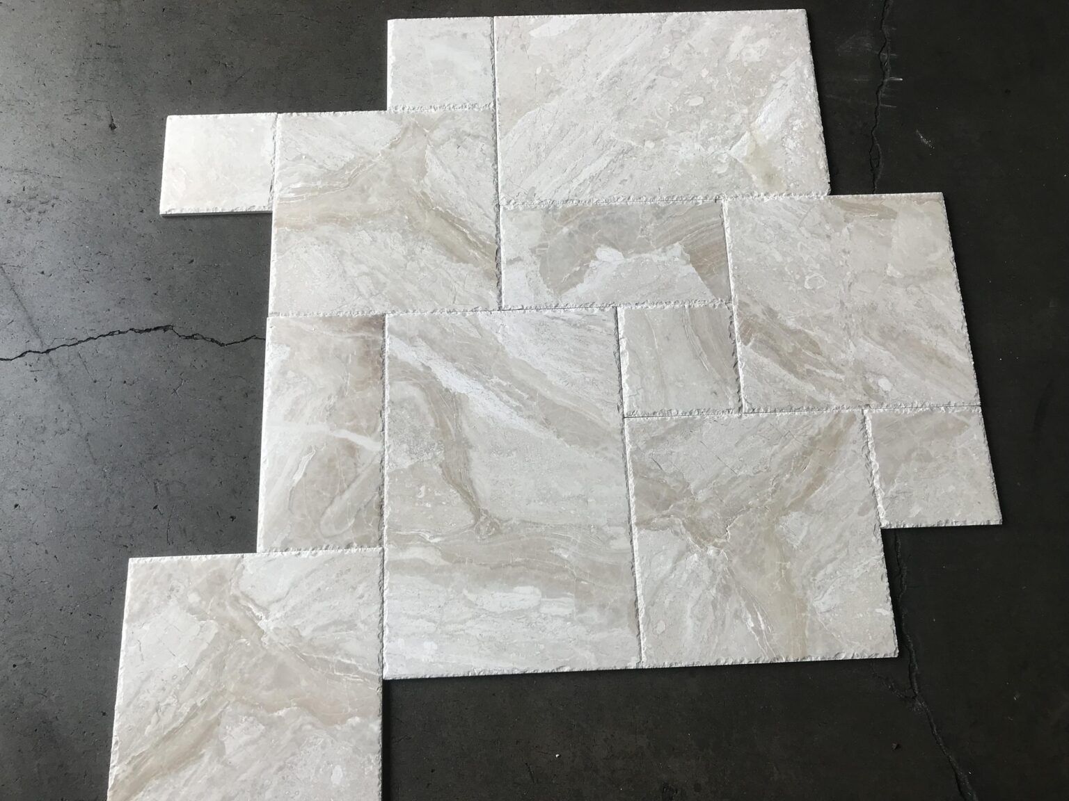 Breccia Bianco Versailles Brushed/Chiseled Pattern Marble Tile - Stonex ...