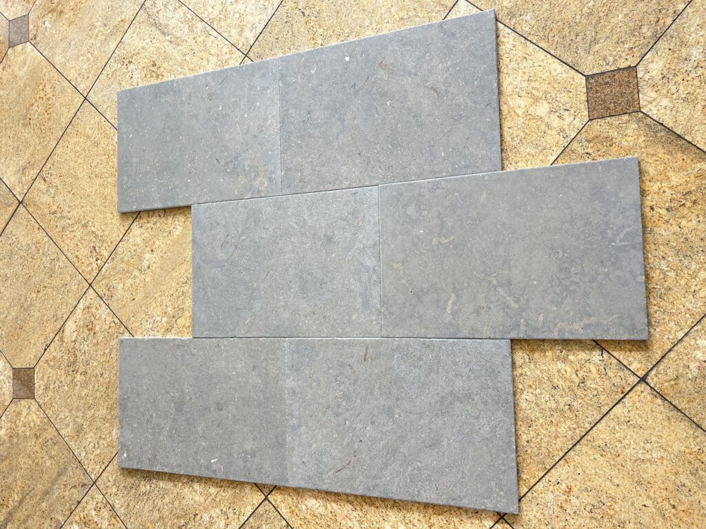 Nova Blue 16x24 Antique Chiseled Limestone Tile - Stonex Tile