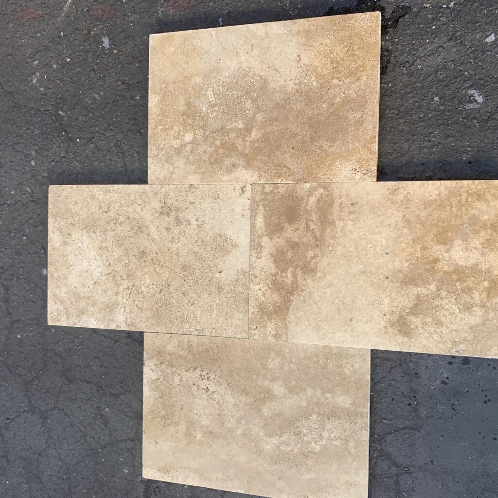 Walnut 16x24 Tumbled Travertine Paver - Stonex Tile