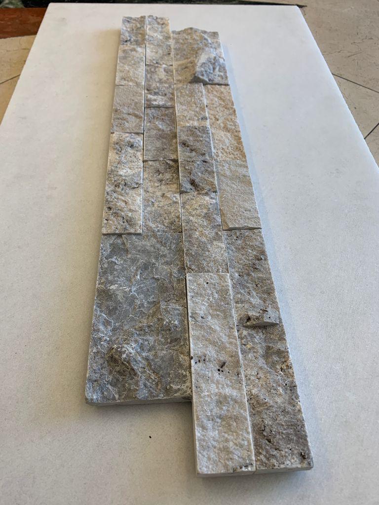 Silver 6x24 Travertine Ledger Panel - Stonex Tile
