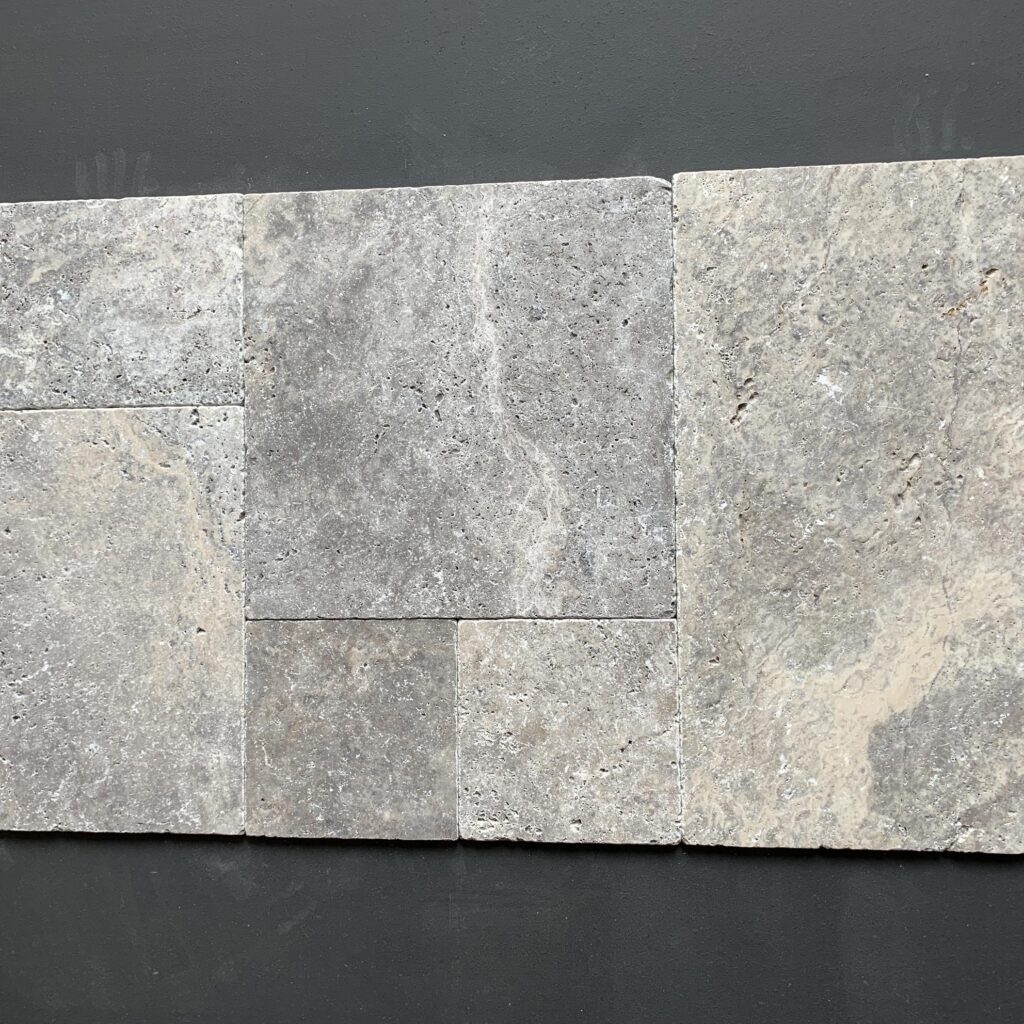 Silver Versailles Tumbled Pattern Travertine Tile - Stonex Tile