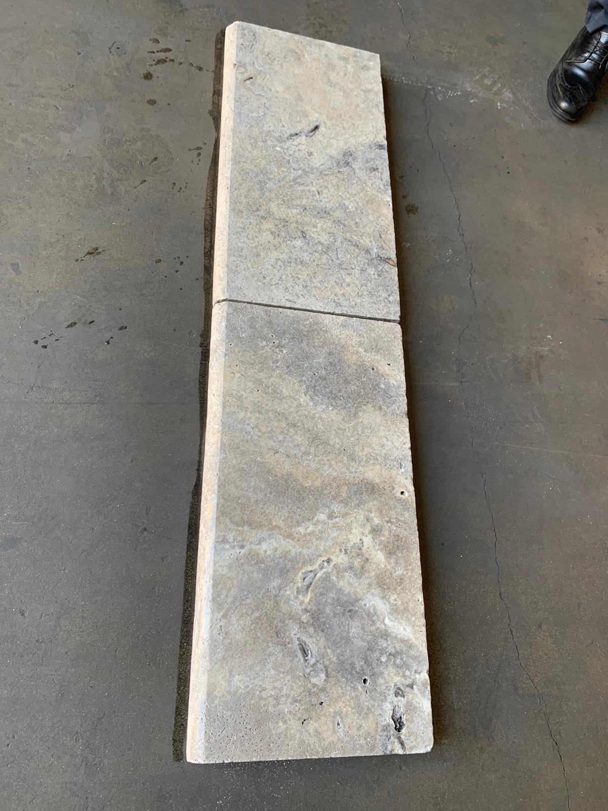 Silver 12x24 Travertine Pool Coping - Stonex Tile