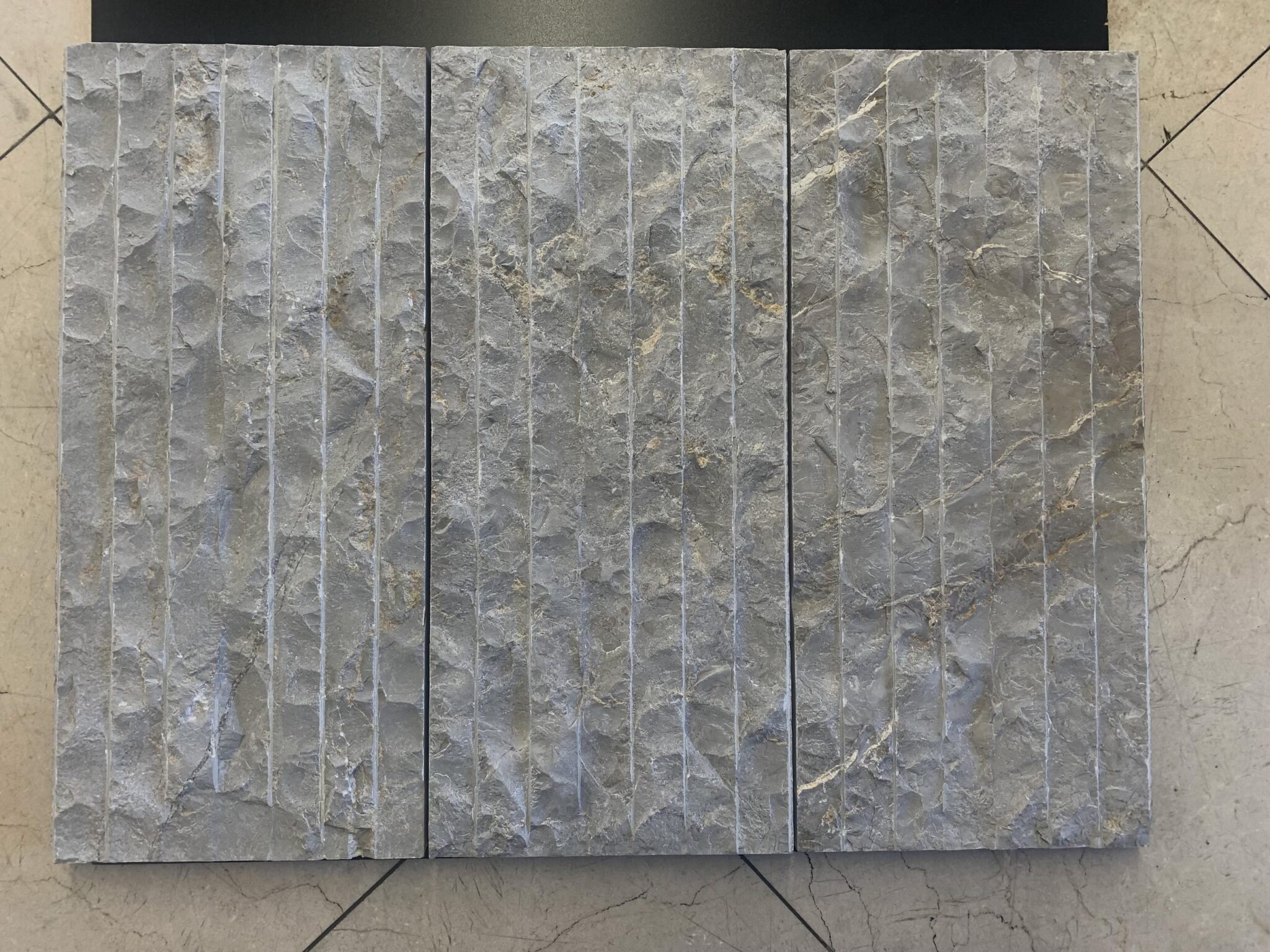 Bardiglio Gray 8x18 Split Face Raked Marble Veneer - Stonex Tile