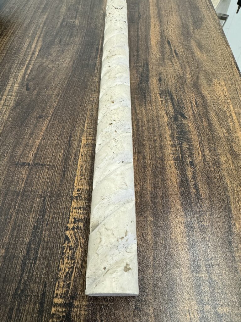 Ivory Travertine Rope Honed 3/4x12 Trim - Stonex Tile