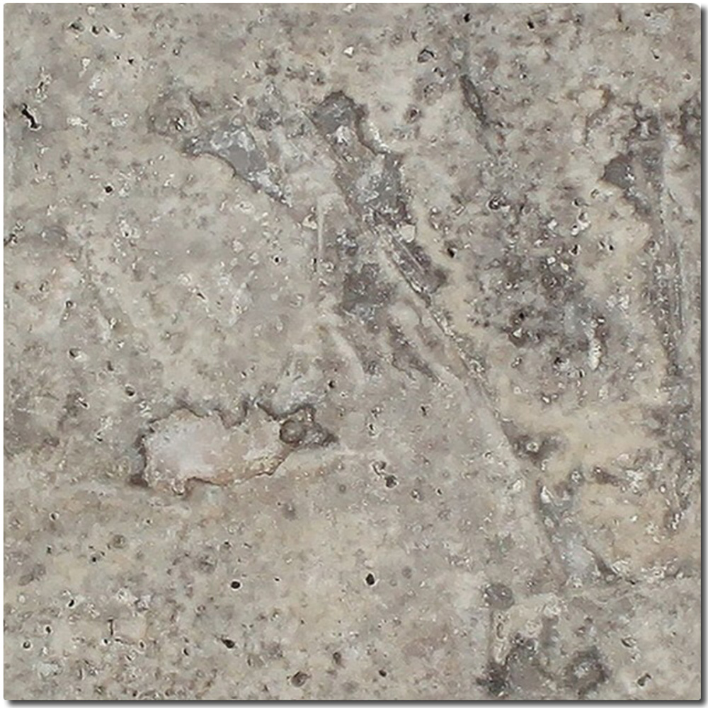 Silver 6x6 Tumbled Travertine Tile - Stonex Tile