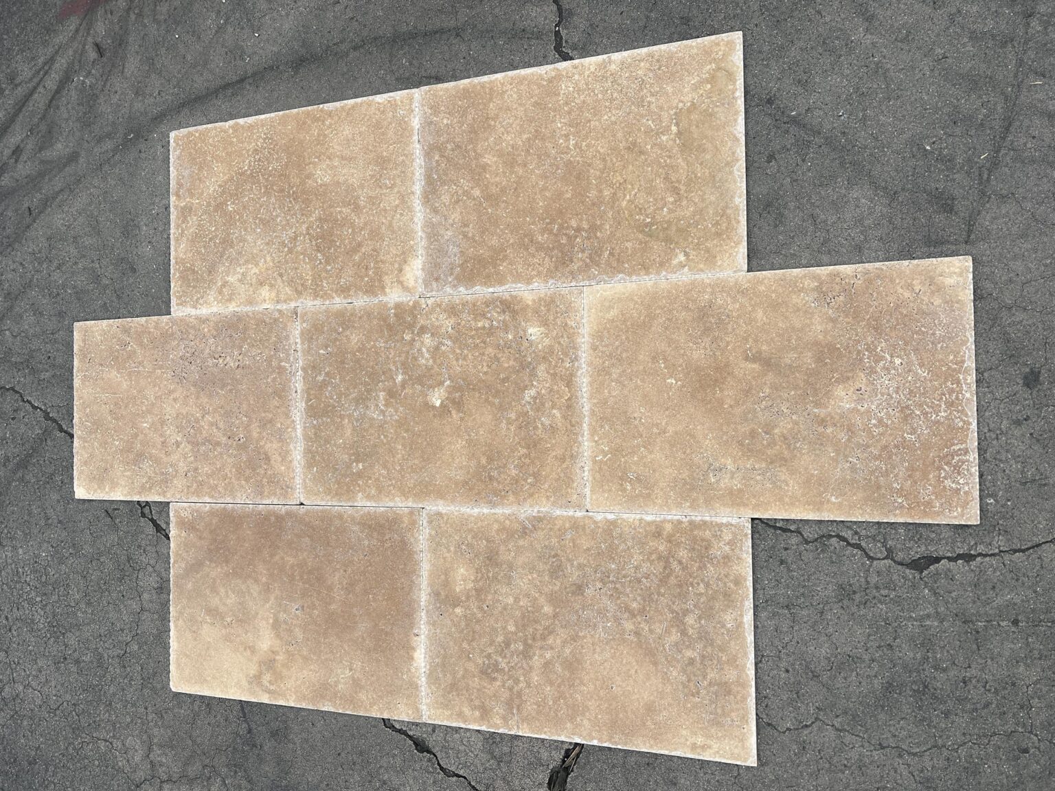 Walnut Brushed/Chiseled 16x24 1/2" Travertine Tile - Stonex Tile