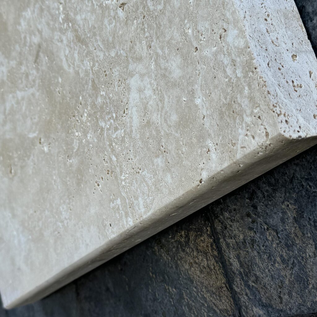 Ivory 16x24 Modern Eased Edge Travertine Pool Coping 2" - Stonex Tile