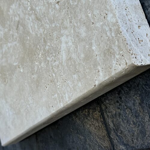 Ivory 16x24 Modern Eased Edge Travertine Pool Coping 2" - Stonex Tile
