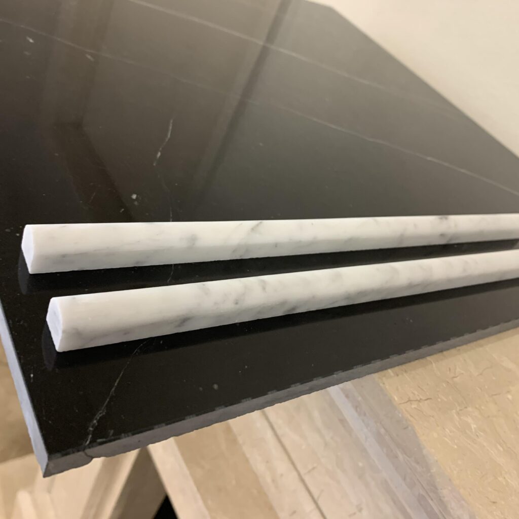 Carrara White 1/2x12 Pencil Polished Marble Trim - Stonex Tile