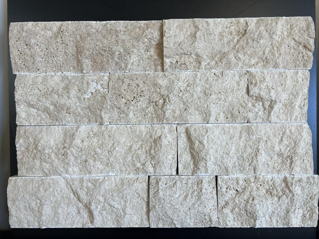 Ivory 4x Random Length Split-Face Travertine Veneer - Stonex Tile