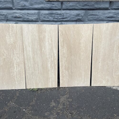 Ivory Vein-Cut 12x24 Filled and Honed Travertine Tile - Stonex Tile