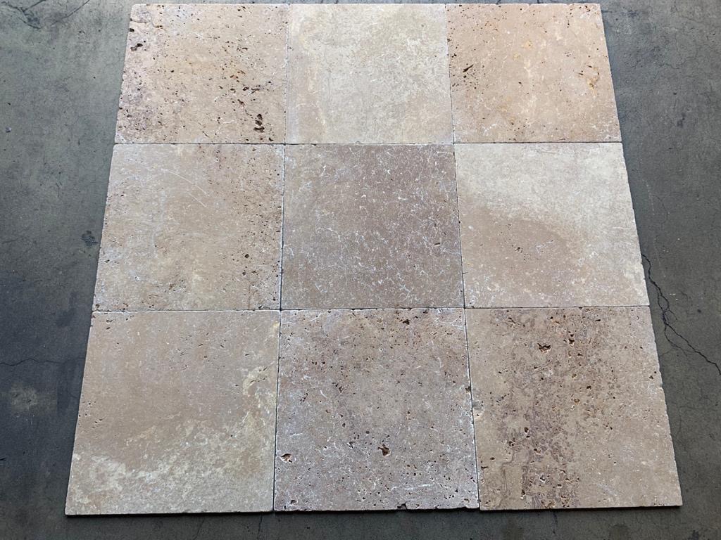Noce Tumbled 16x16 1/2" Travertine Tile - Stonex Tile